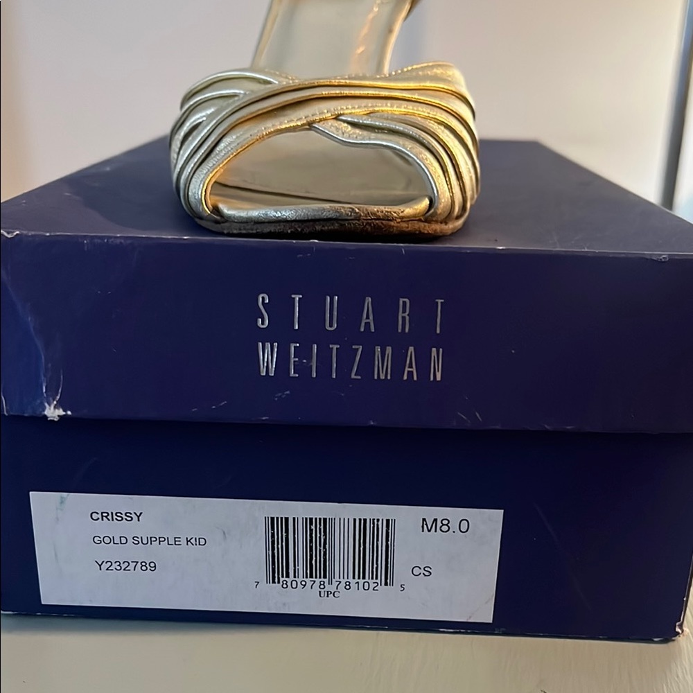 Stuart Weitzman Metallic Gold Sandals - Gem